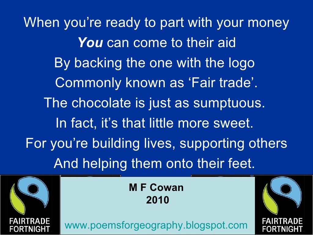 Fair Trade Fortnight Poem