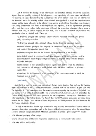 The Concept, Constituents and Practice of a Fair Trial | DOCX