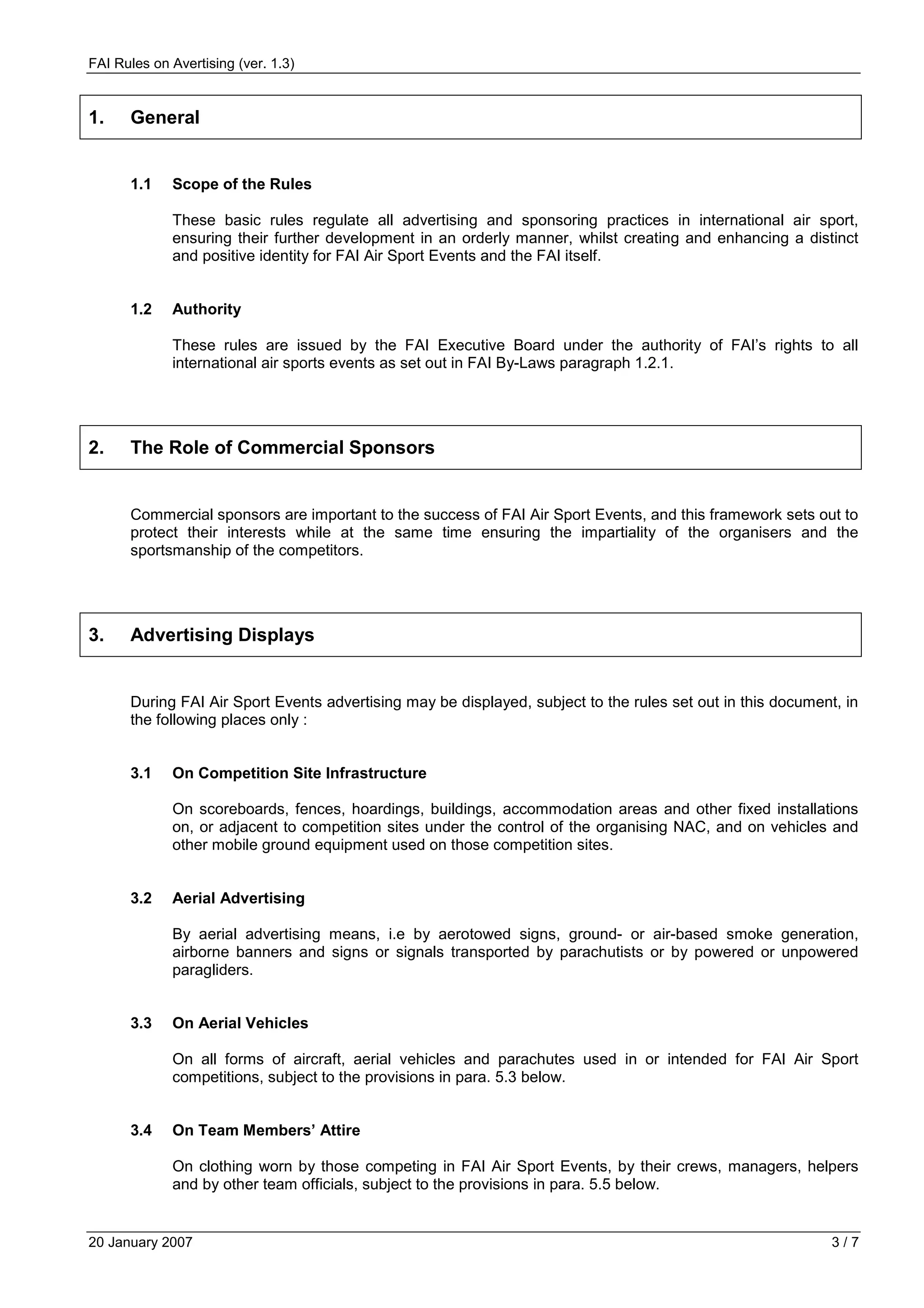 Fai Rules Advertising V1 3 | PDF