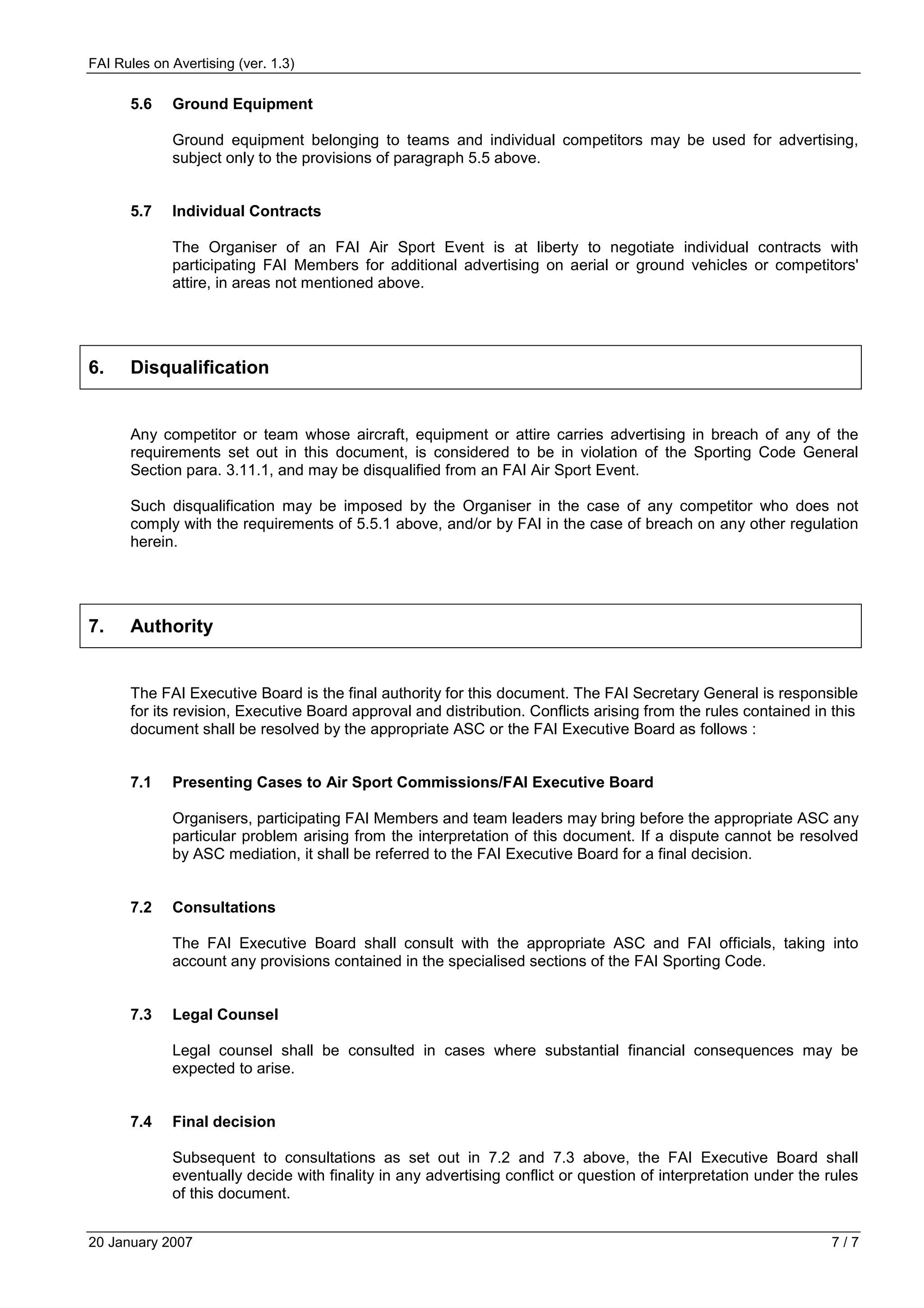 Fai Rules Advertising V1 3 | PDF