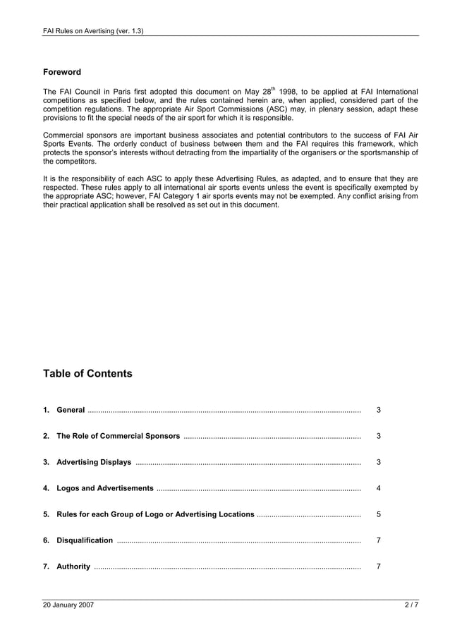 Fai Rules Advertising V1 3 | PDF