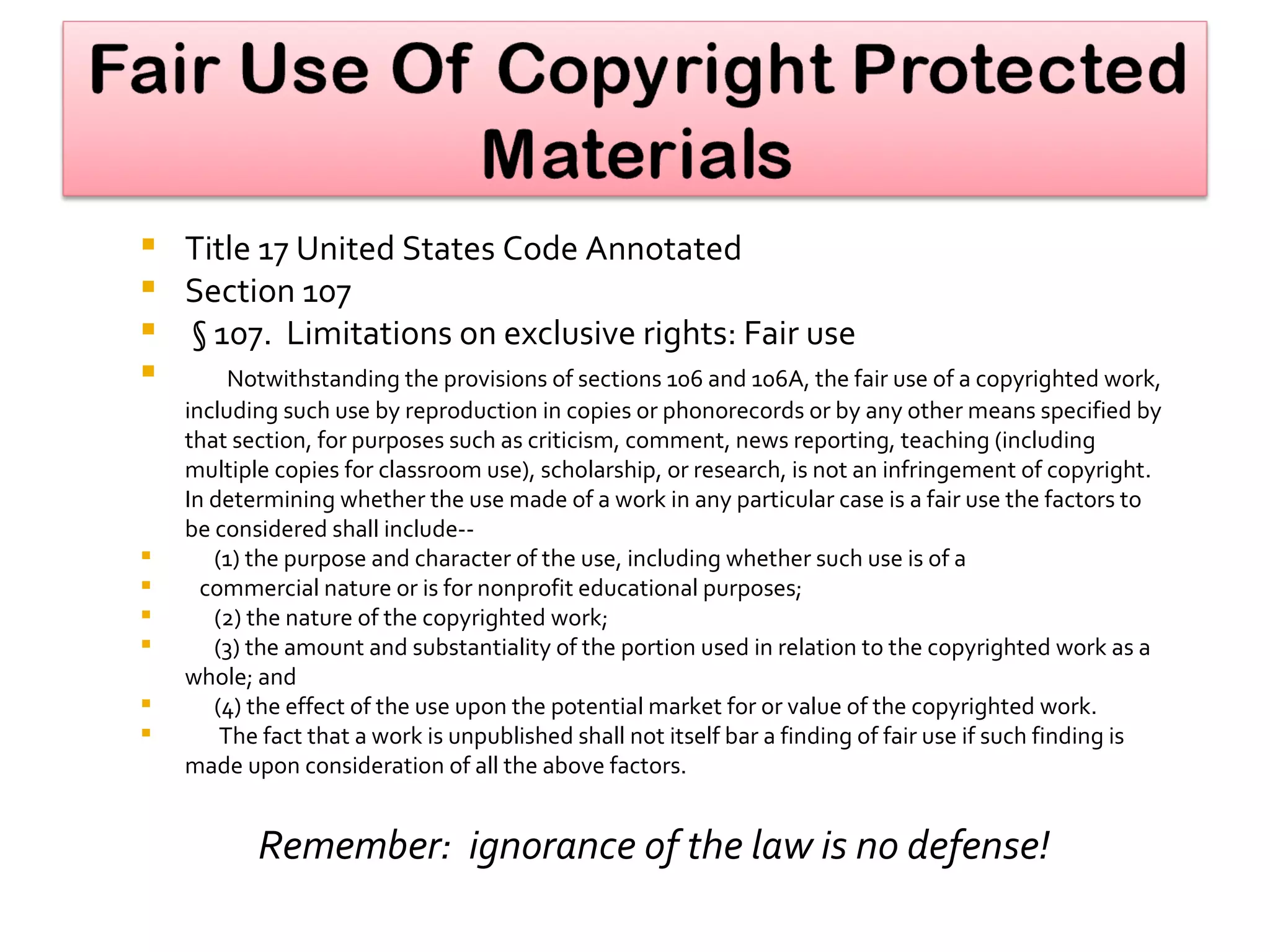 Copyright & Fair Use | PPT