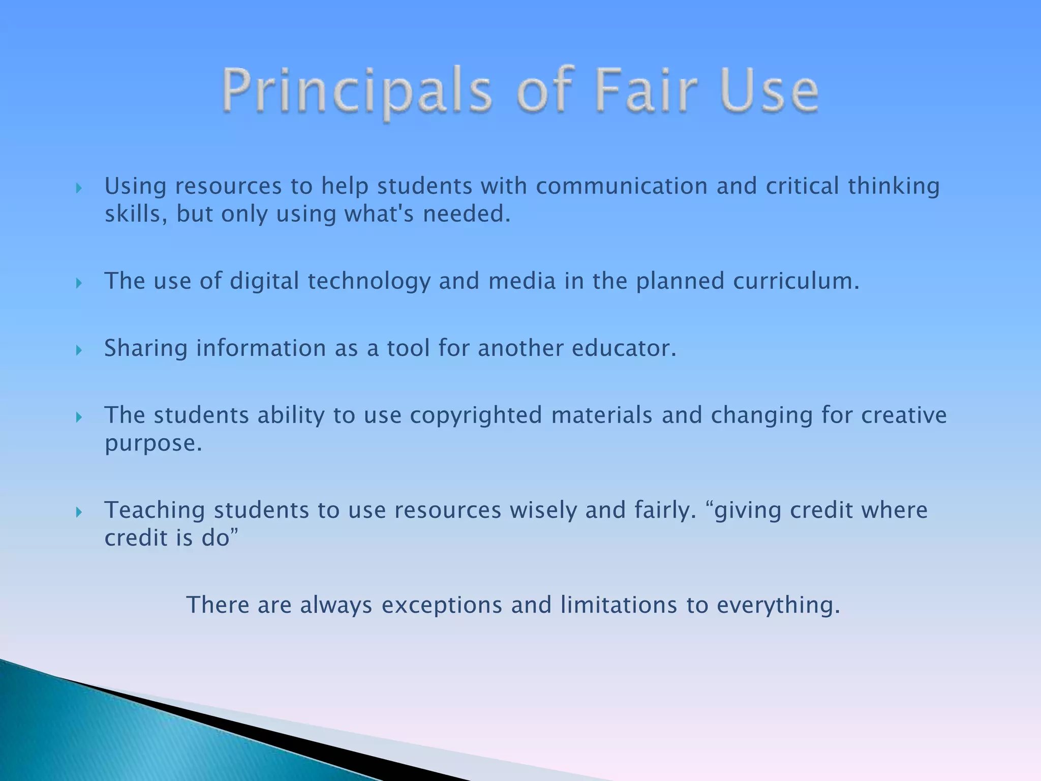 Professional Development on Fair Use | PPTX | Education