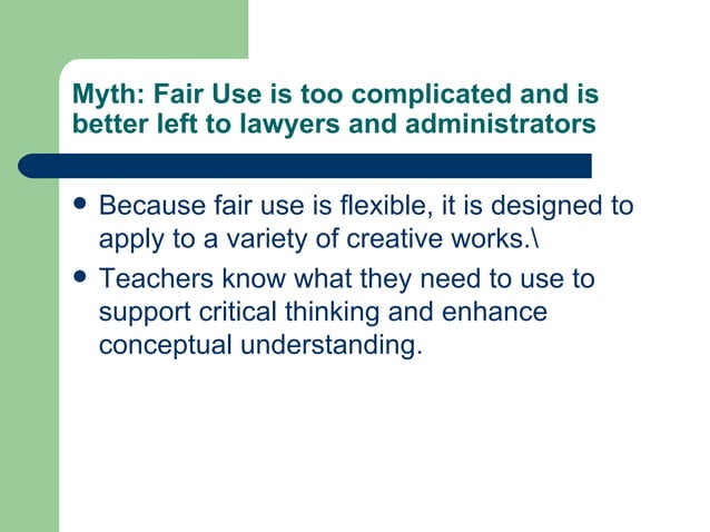 Fair use myths | PPT