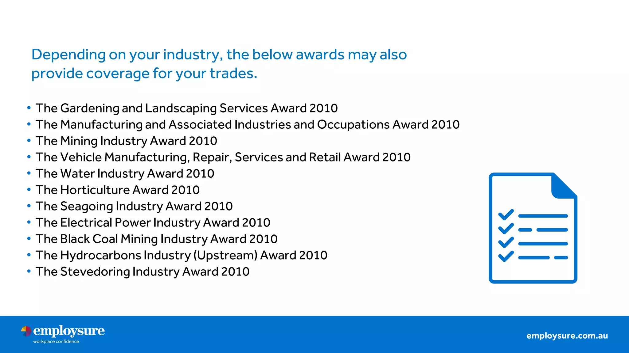 The Fair Work Act And Modern Award System | Employsure | PDF