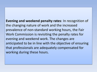 Fair Work changes to overtime and penalty rates for professional ...