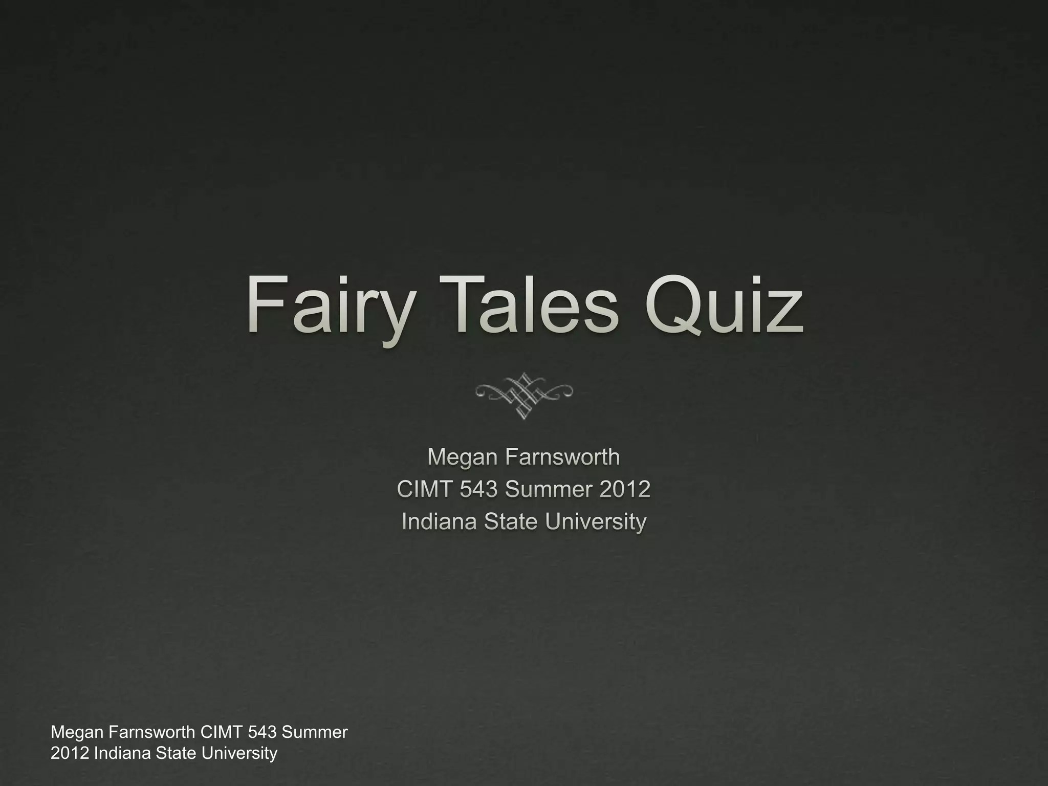 Fairy tales quiz | PPTX
