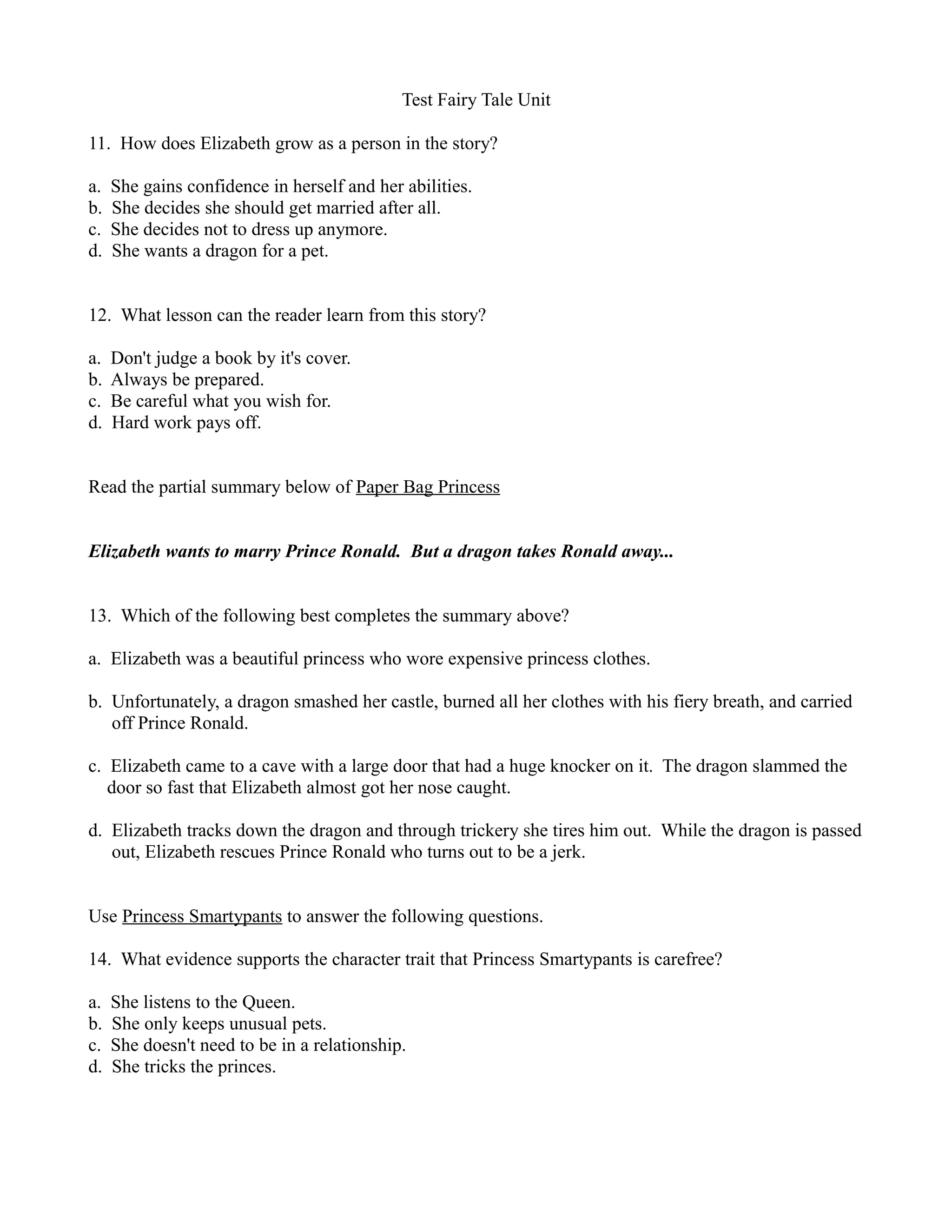 Fairy tale test | PDF