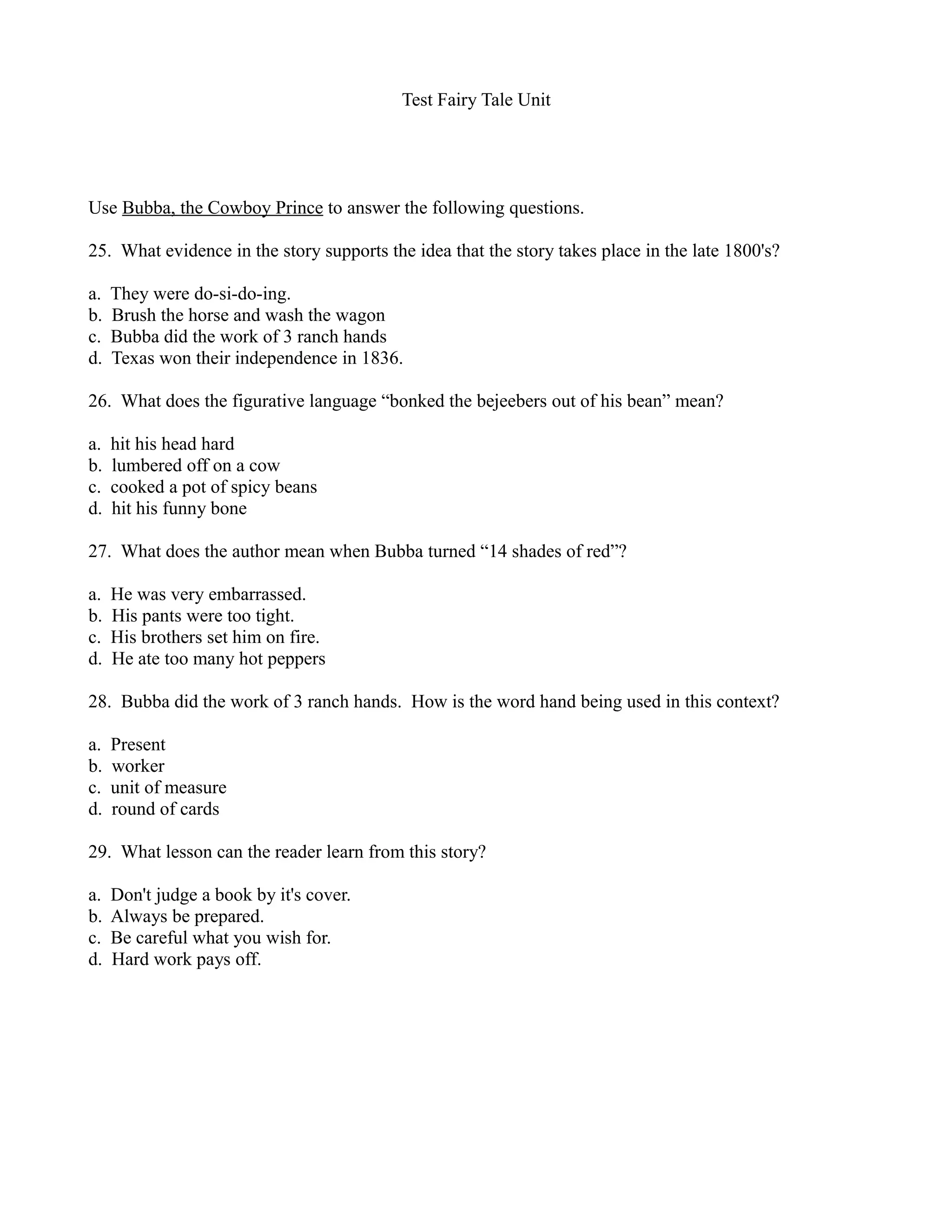 Fairy tale test | PDF