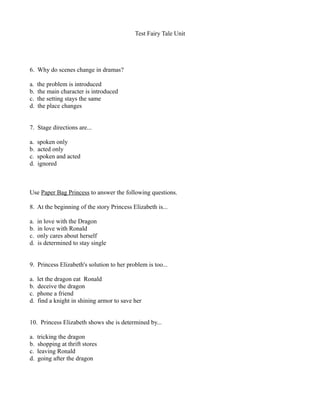 Fairy tale test | PDF | Family and Relationships