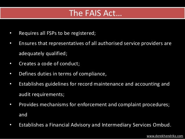 Financial Advisory and Intermediary Services Act