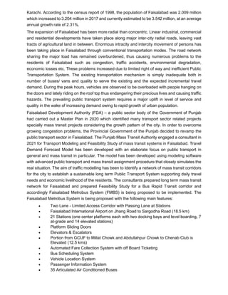 Faisalabad metrobus project | PDF