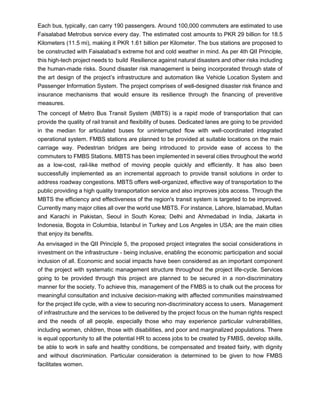 Faisalabad metrobus project | PDF