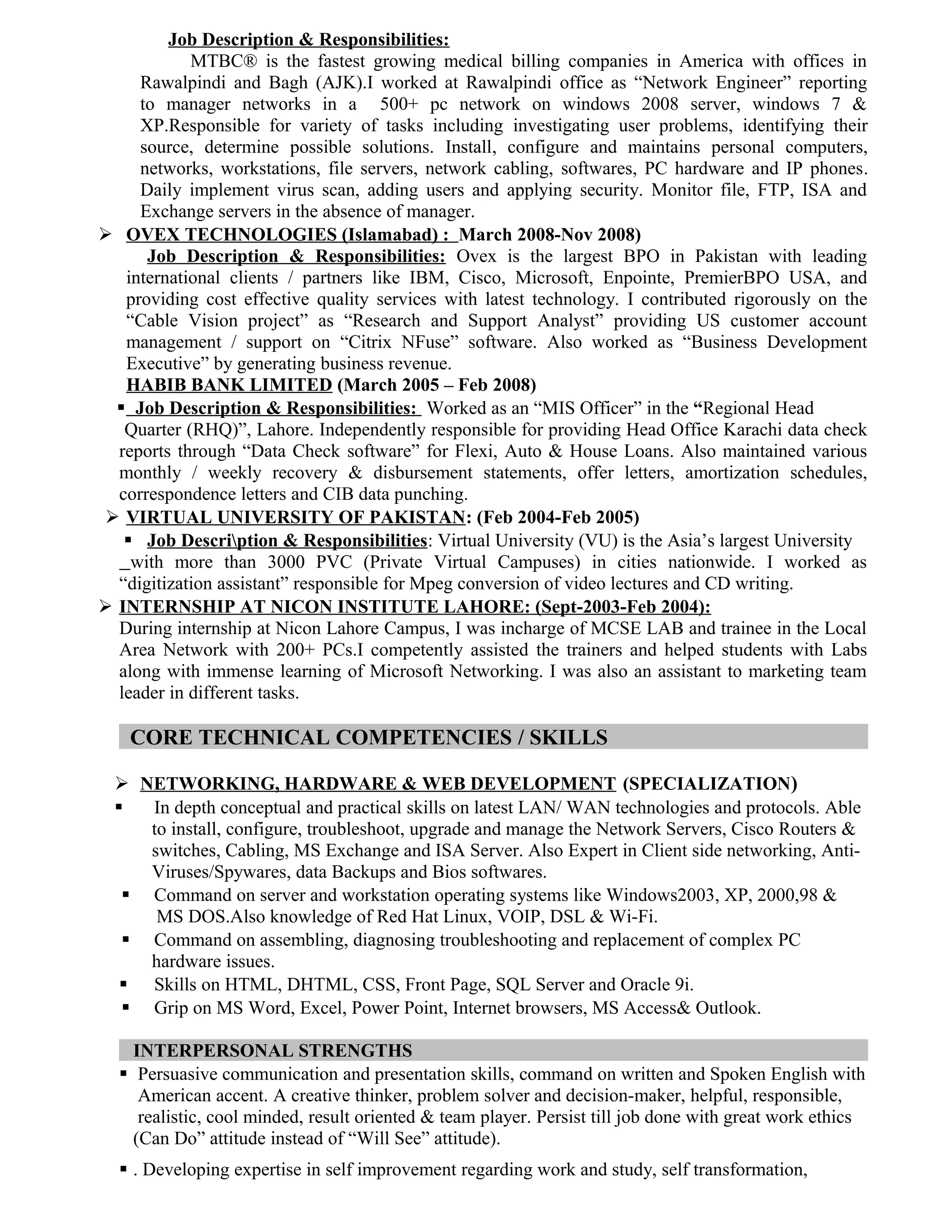 Faisal\'s Resume For Success | DOC