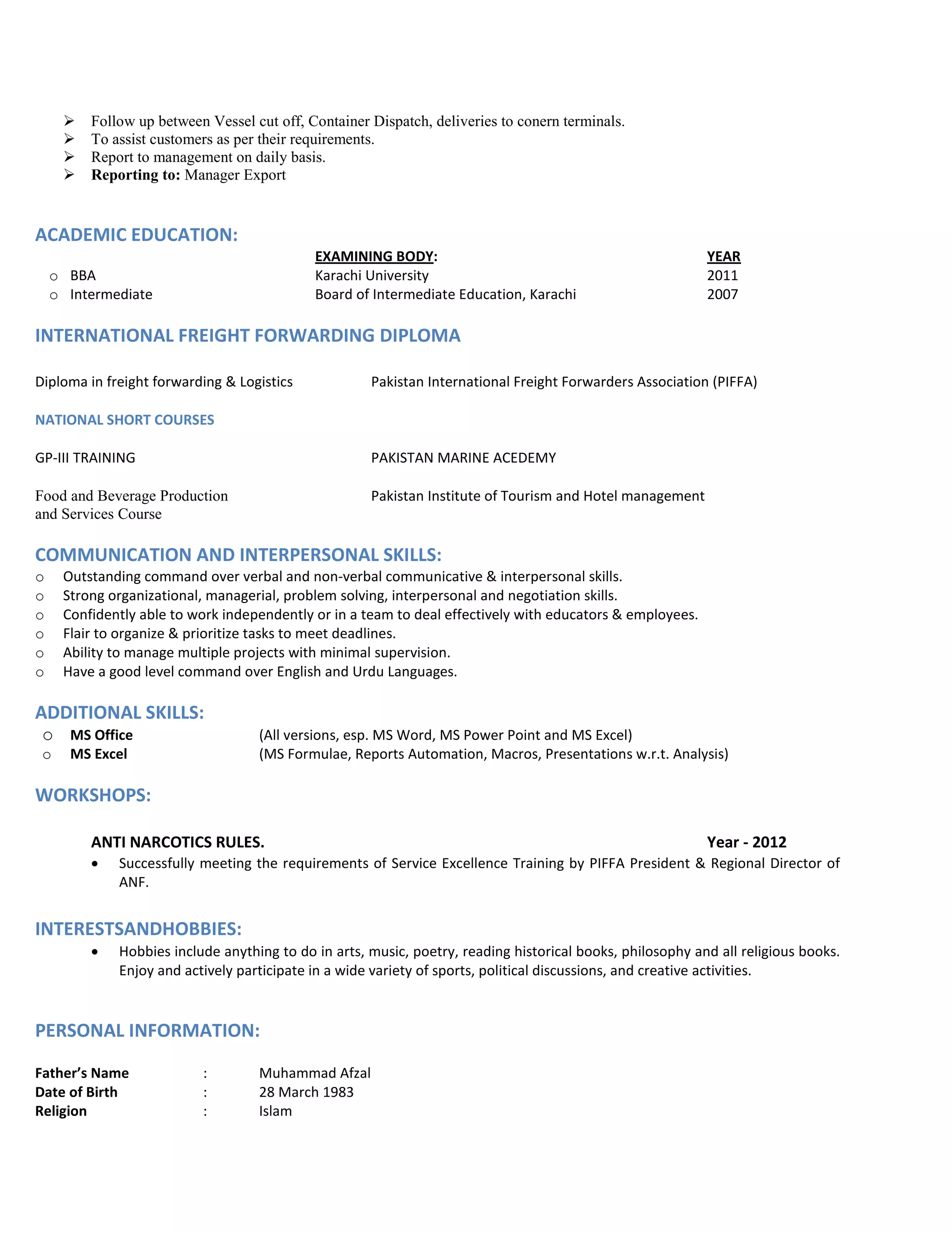 Faisal jamal cv uae | PDF