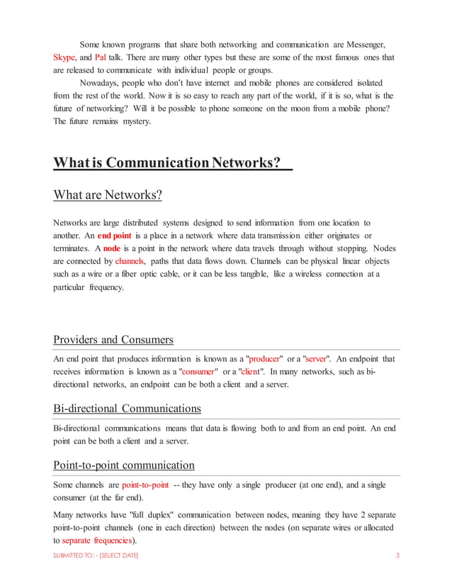 COMUNICATION NETWORK NETWORK TOPOLOGY NETWORK CABLES NETWORK DEVICES | PDF