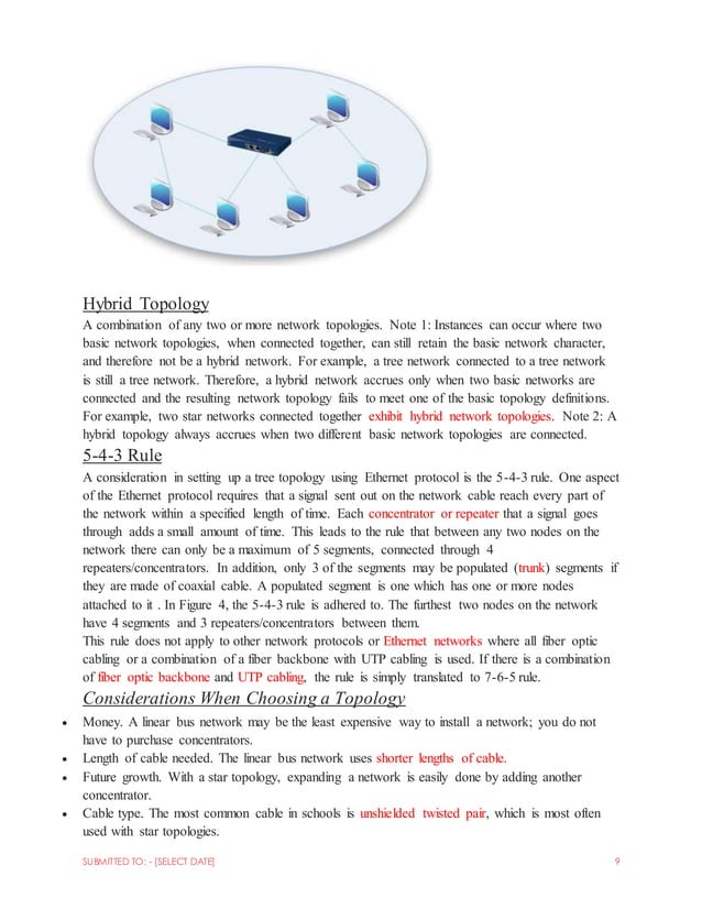 COMUNICATION NETWORK NETWORK TOPOLOGY NETWORK CABLES NETWORK DEVICES | PDF