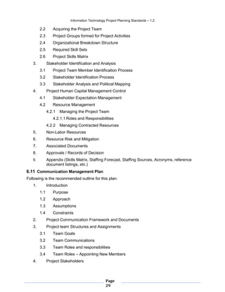 IT Project Planning Standards V 1.2