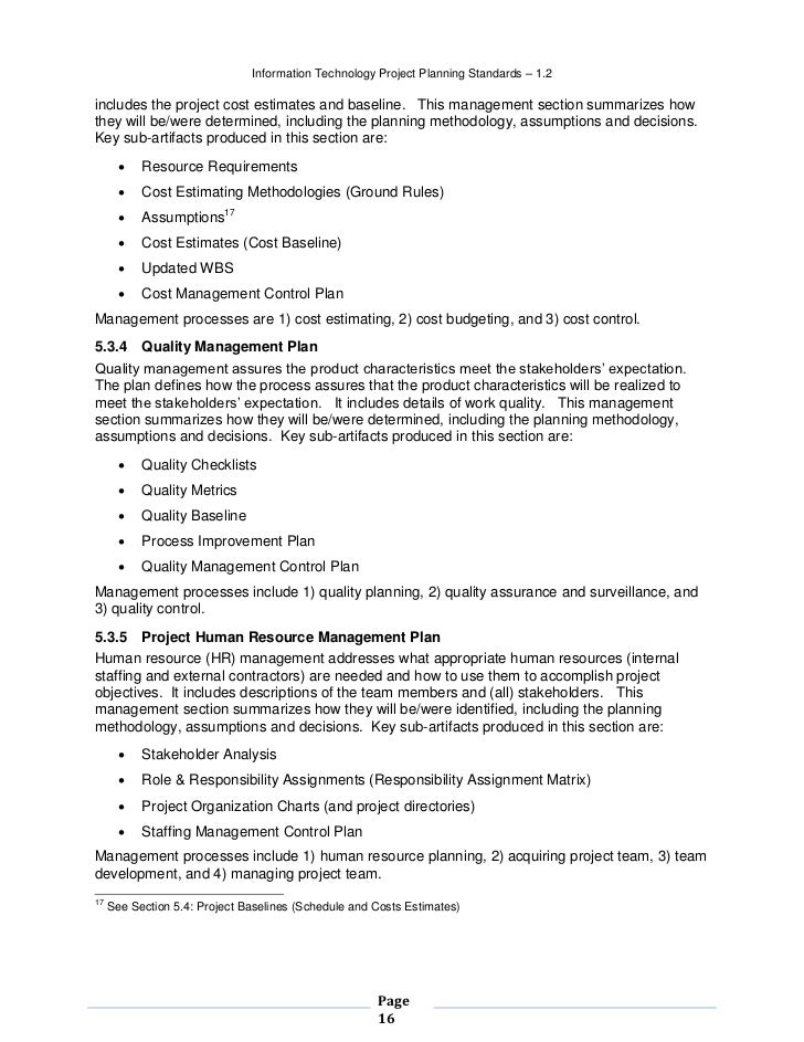IT Project Planning Standards V 1.2