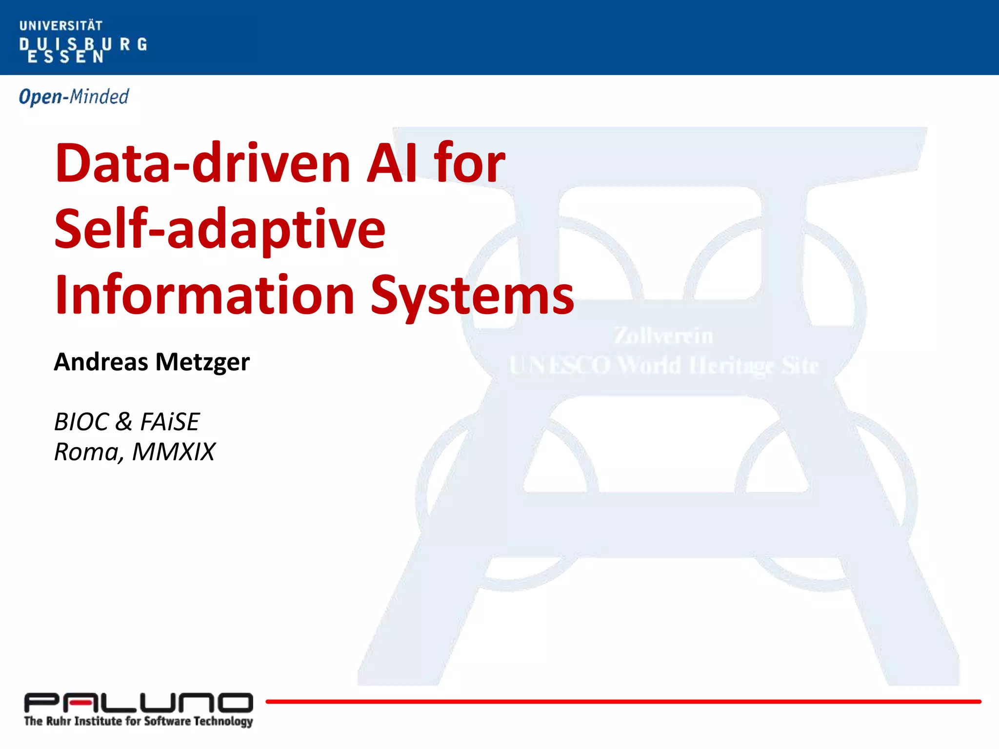 Data-driven AI for Self-adaptive Information Systems | PPTX | Computing ...