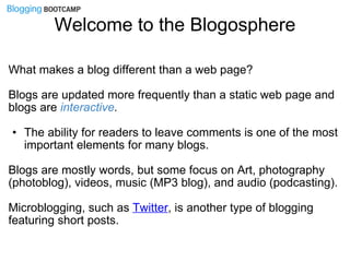 FAI Blogging Bootcamp | PPT | Internet | Computing