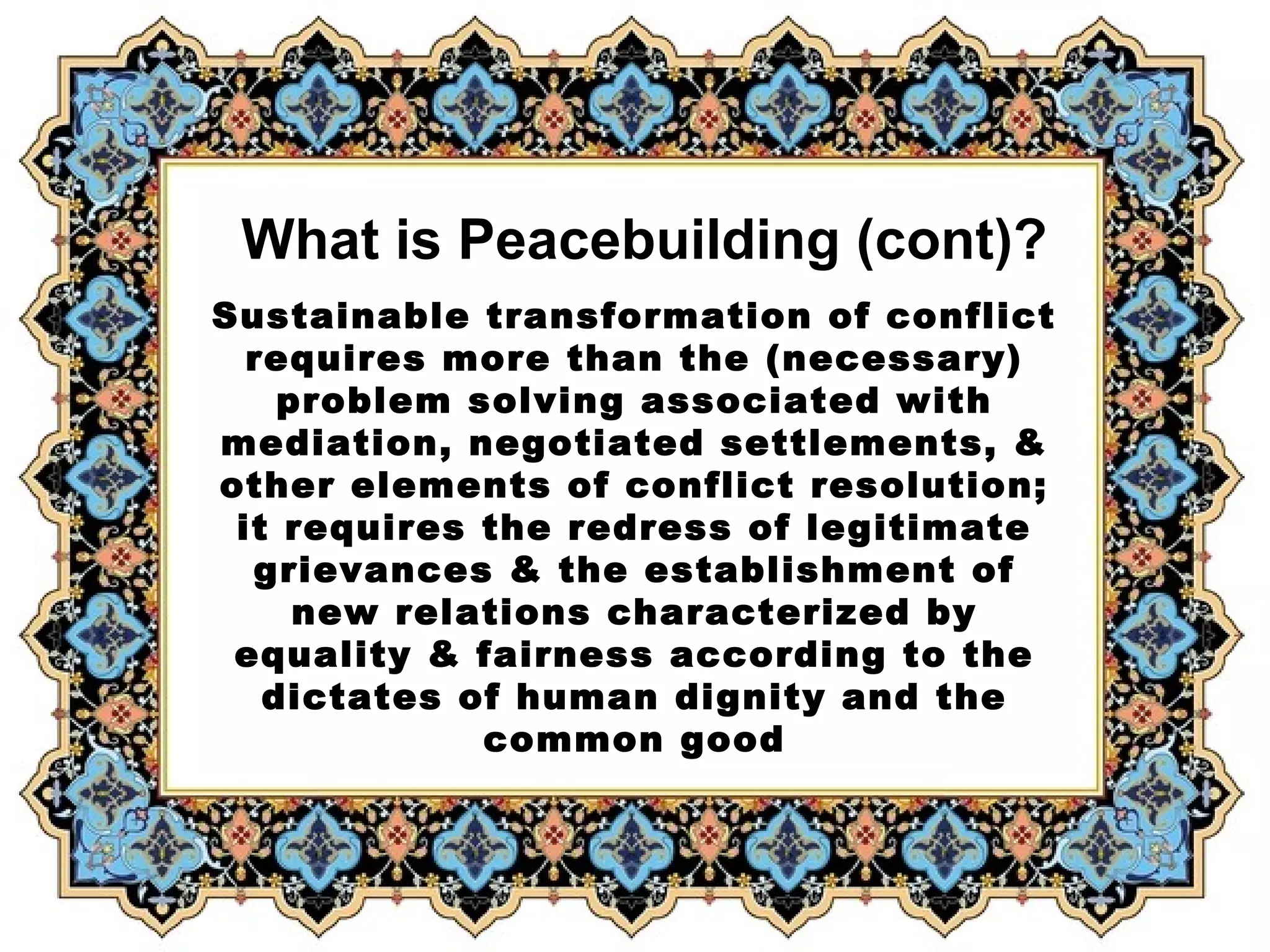 Faith-based Peacebuilding: Slides by Dr. Rashied Omar | PPT