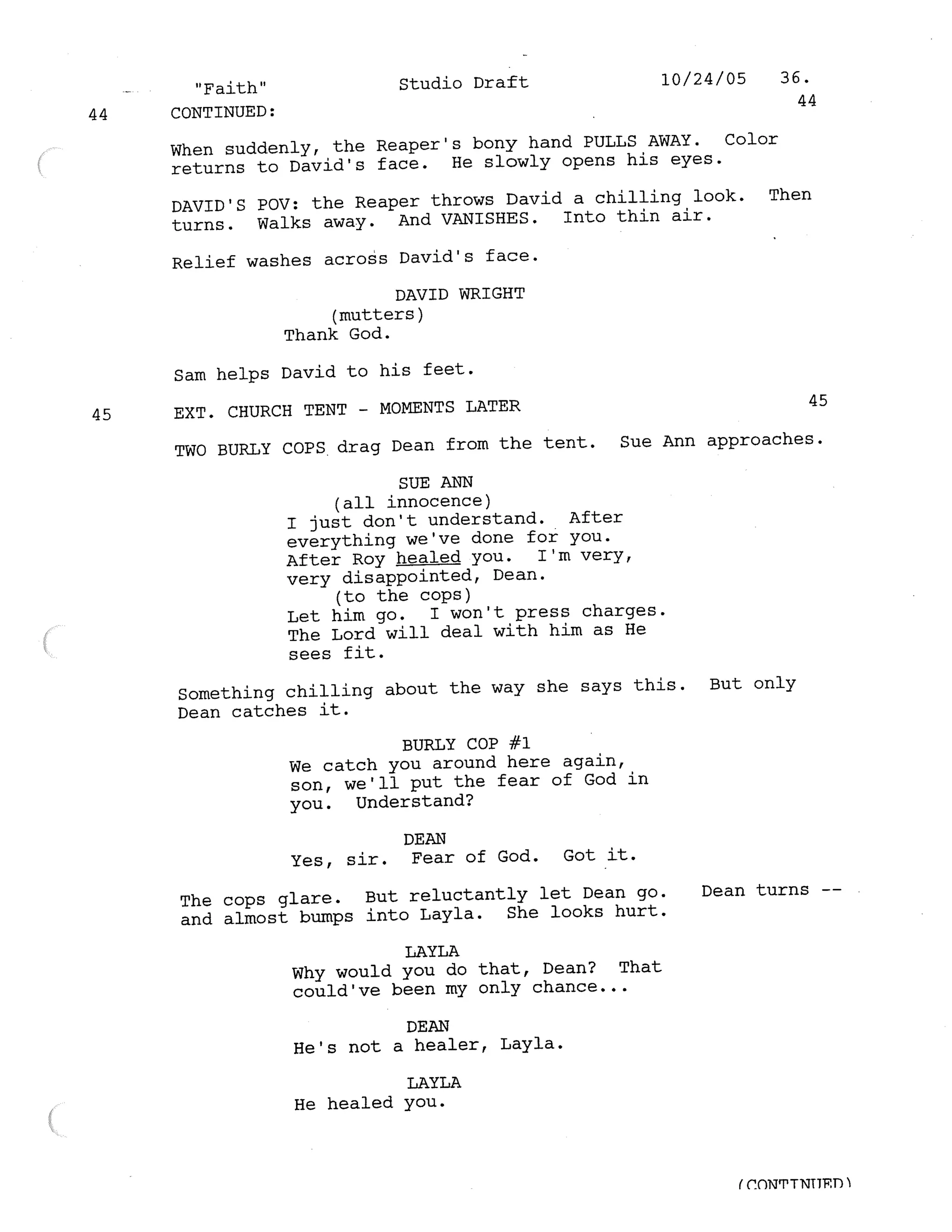 Supernatural 1.12 Faith Script | PDF | Spirituality | Religion & Spirituality