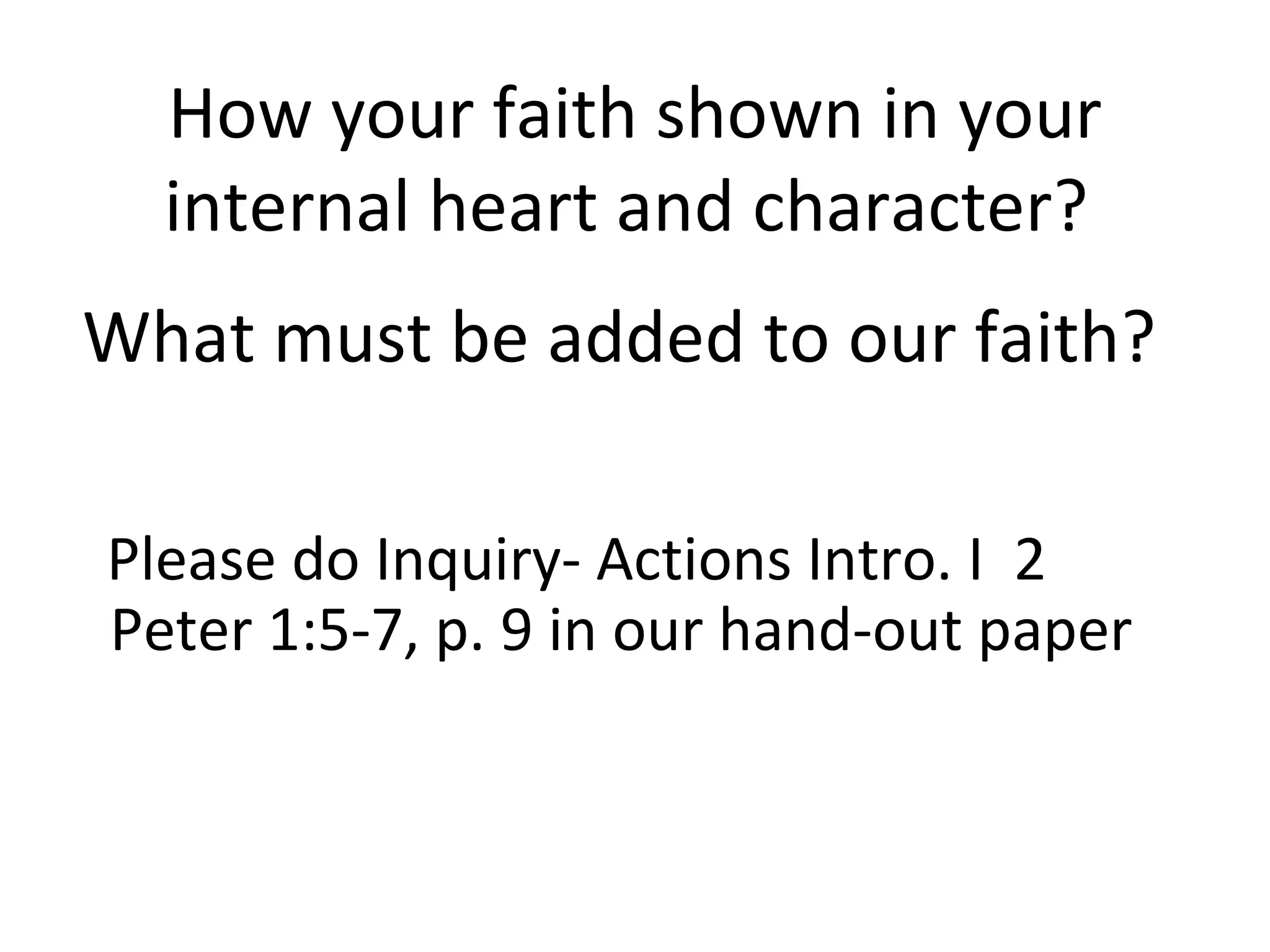 Faith and Character | PPT