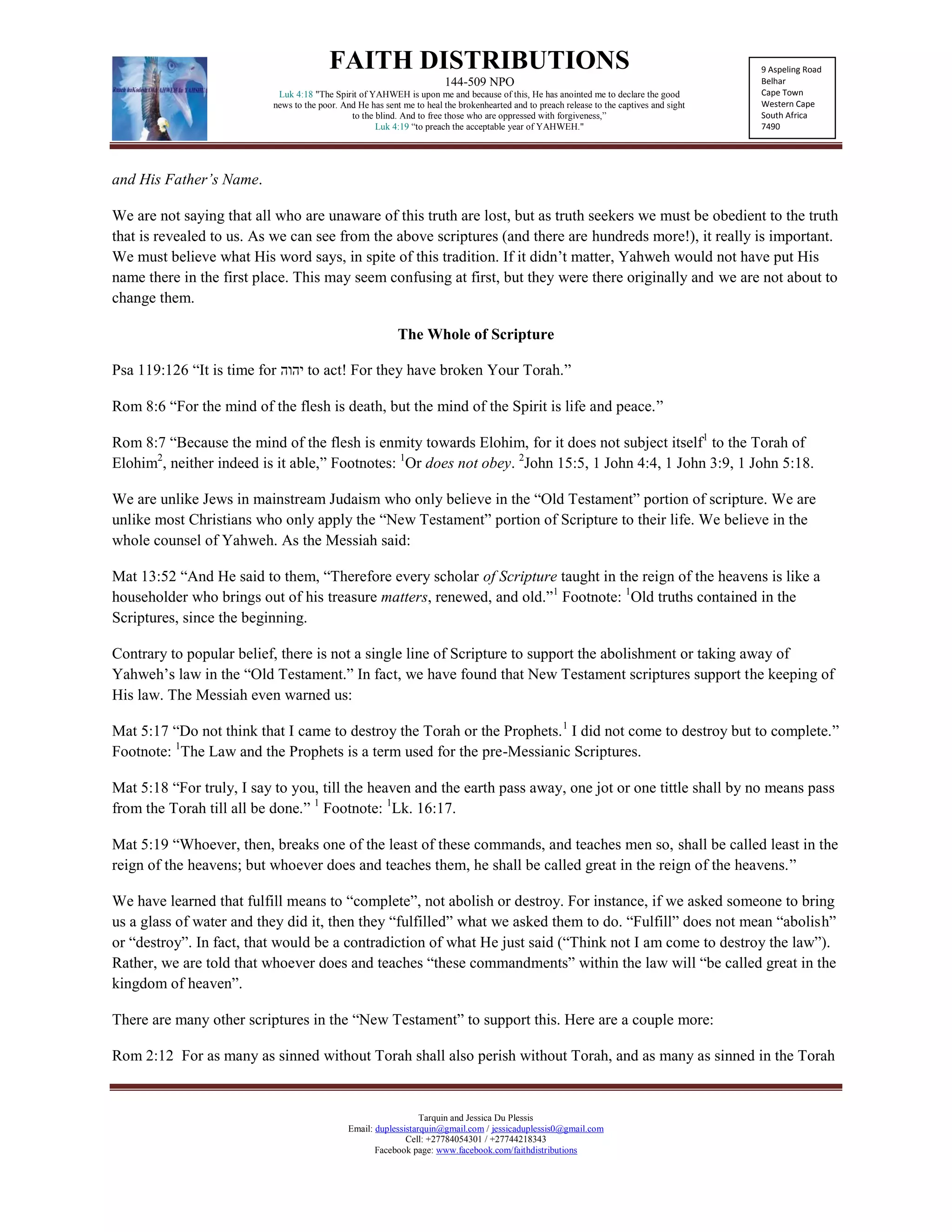Faith distributions organization profile | PDF