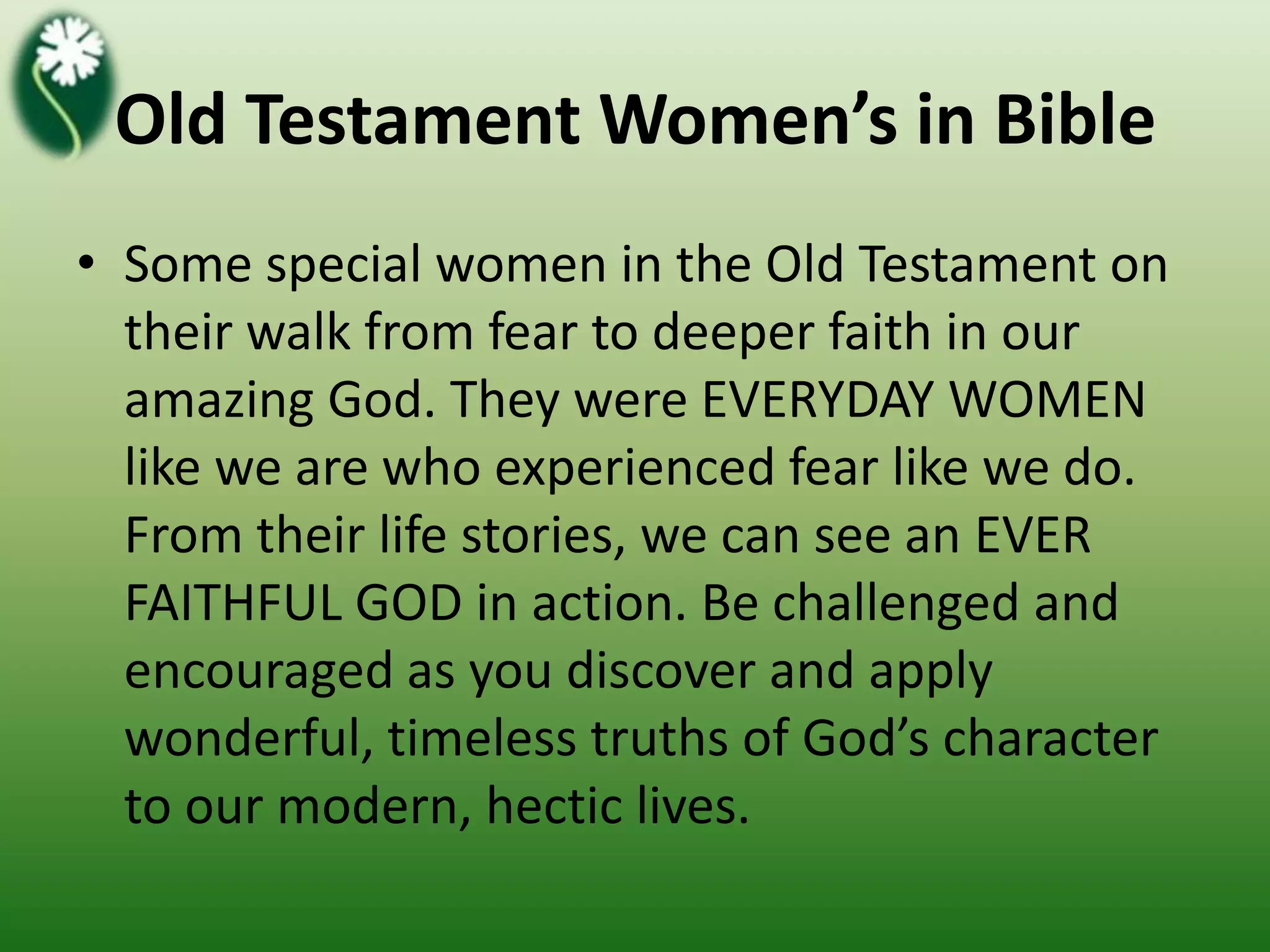 Faith formation of women’s | PPTX