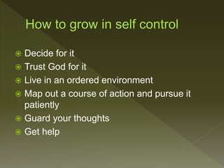 Faithfulness & self control | PPTX