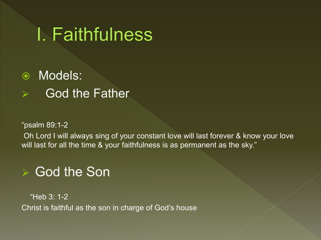 Faithfulness & self control | PPTX