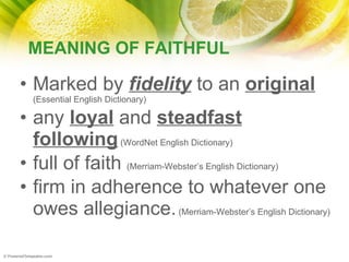 Faithful youth in the 21 st centuary | PPT