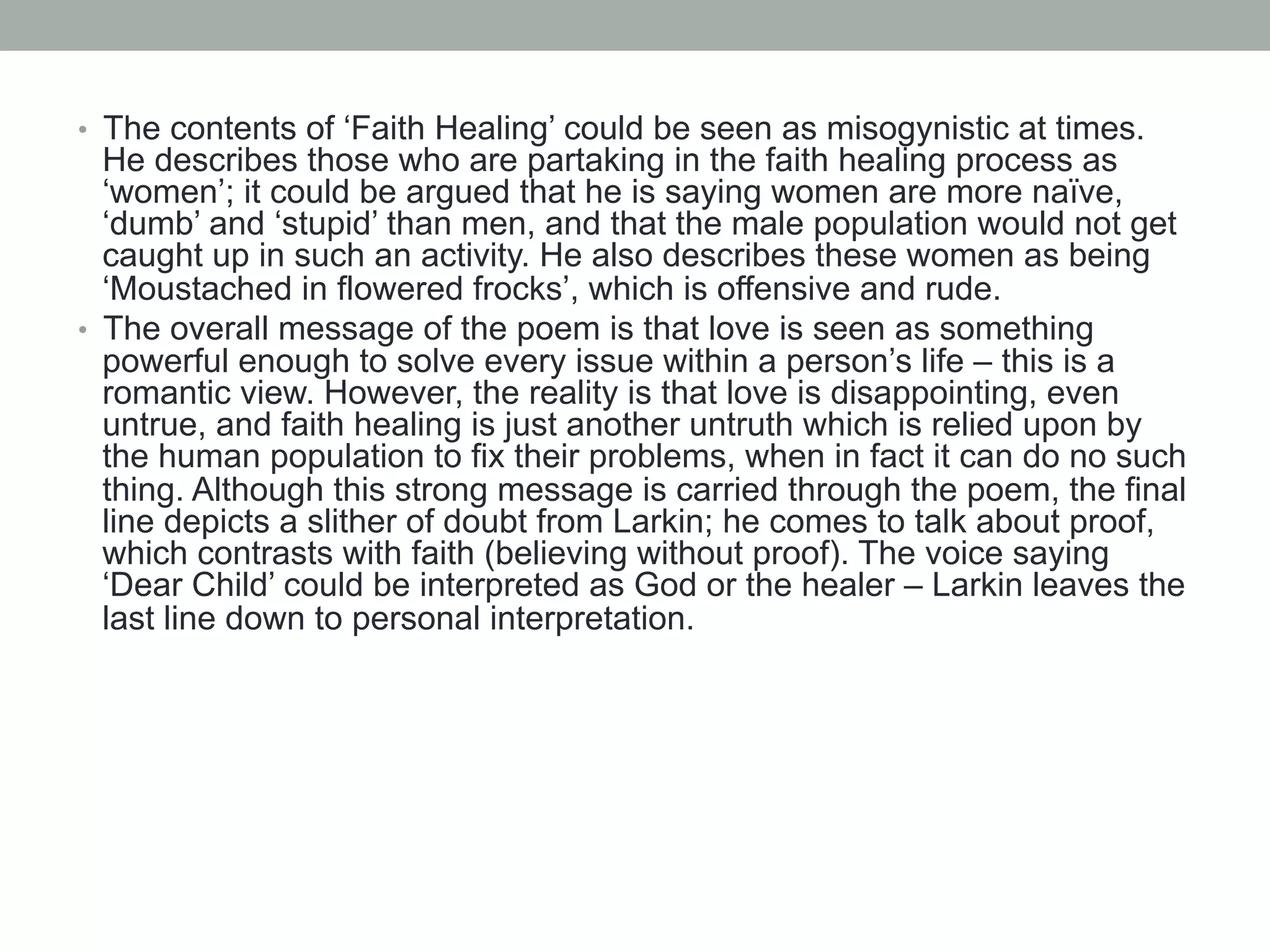 Faith Healing | PPT