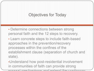 Faith imperatives in steps to recovery | PPTX