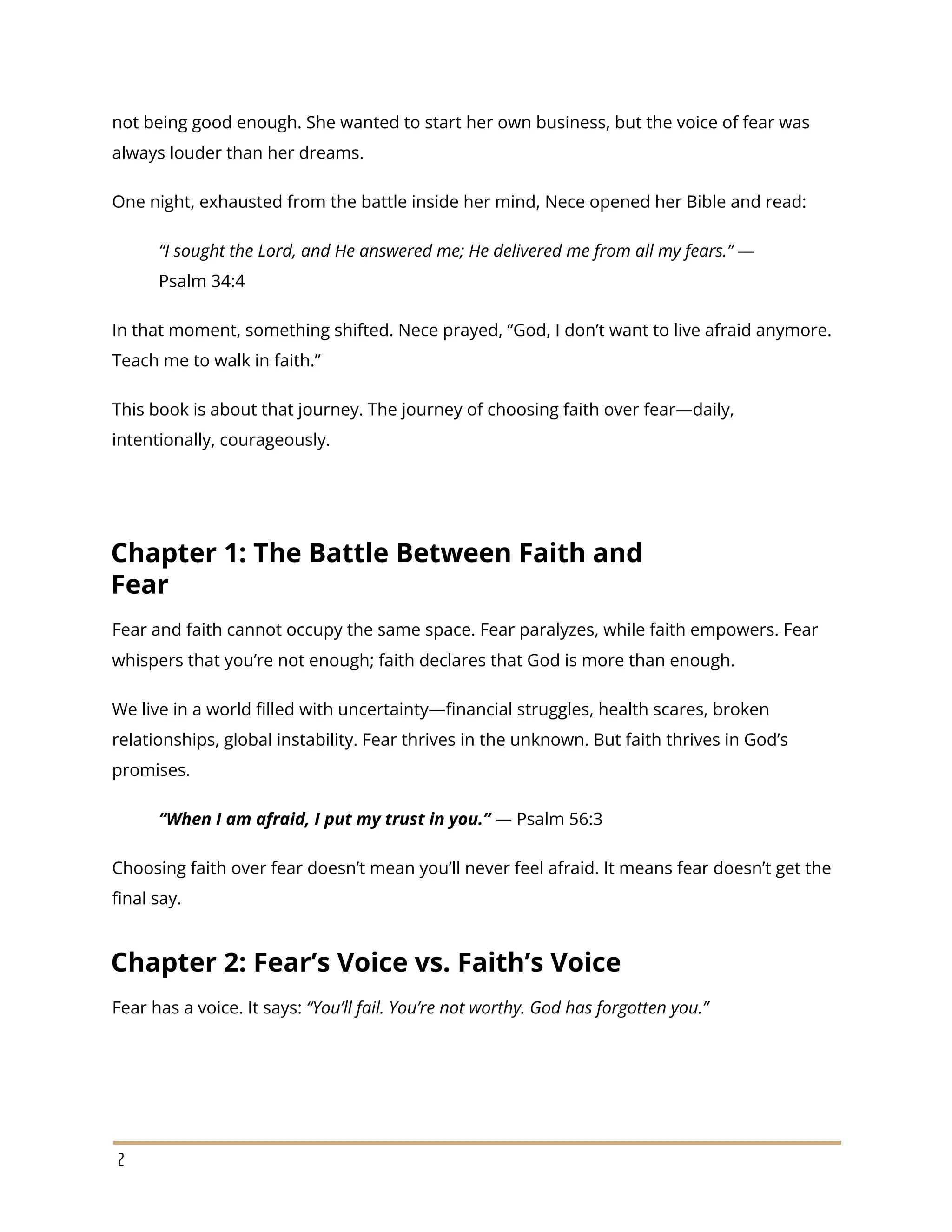 Faith Over Fear - Walking Boldly in God’s Promises | PDF