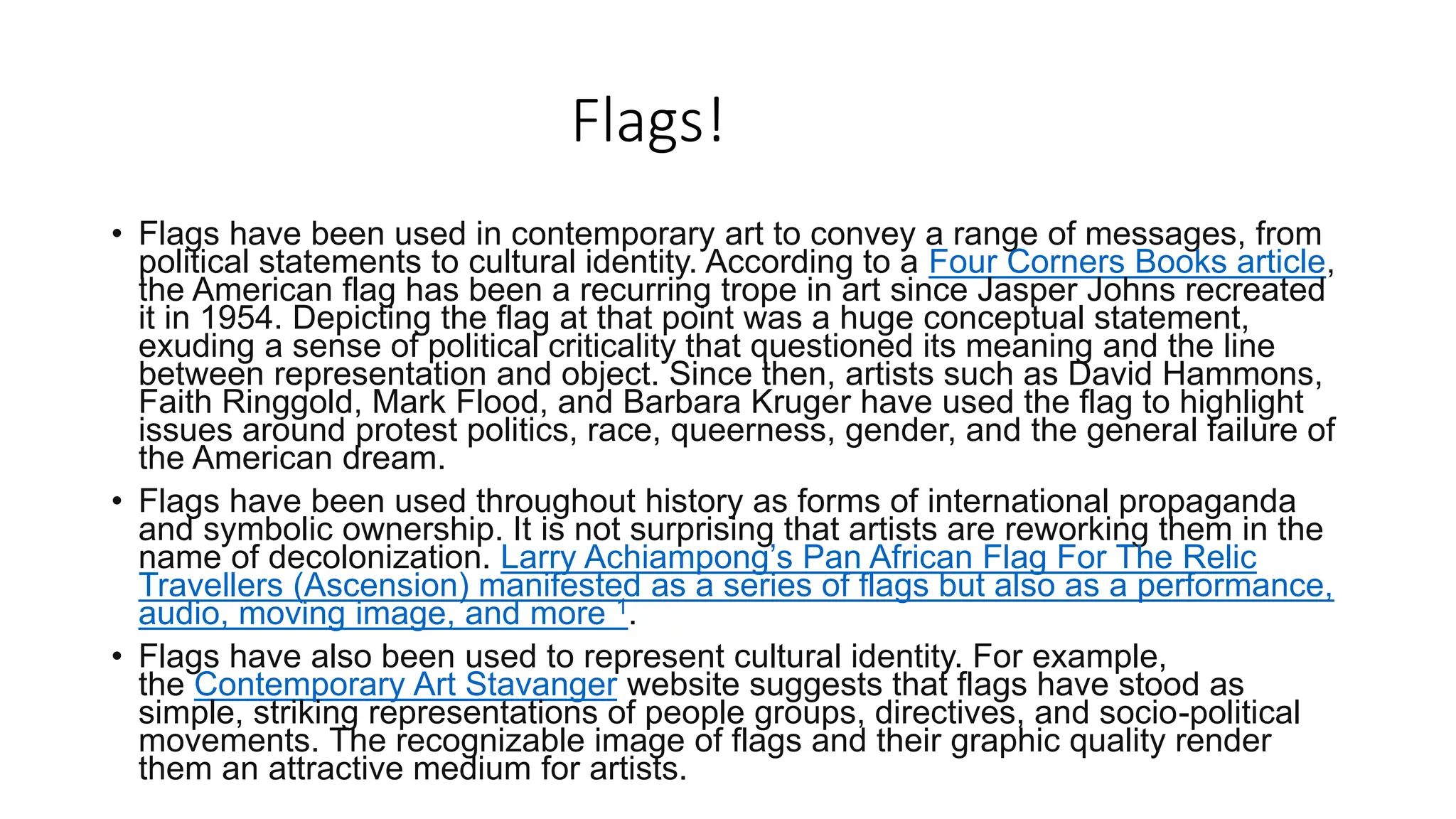 Faith Ringgold and flags - art lesson powerpoint | PPT