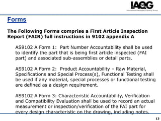 FIRST ARTICLE INSPECTION | PPT
