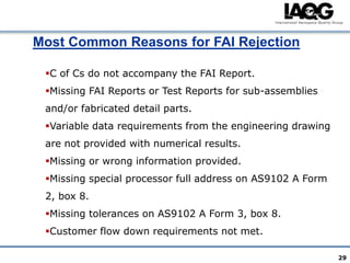 FIRST ARTICLE INSPECTION | PPT