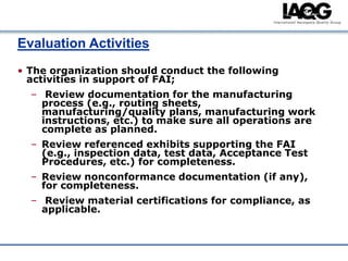 FIRST ARTICLE INSPECTION | PPT