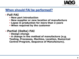 FIRST ARTICLE INSPECTION | PPT