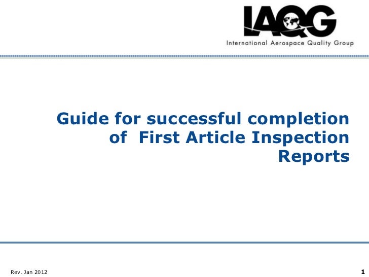 FIRST ARTICLE INSPECTION