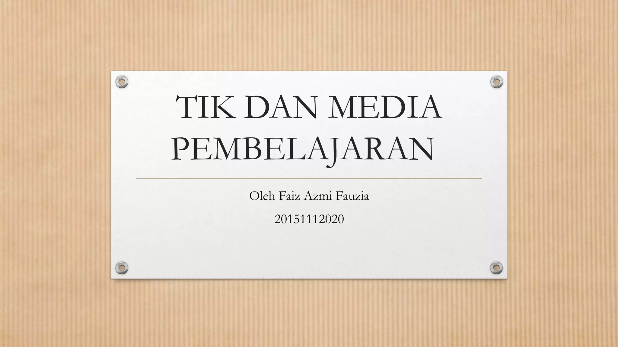 TIK DAN MEDIA PEMBELAJARAN | PPT
