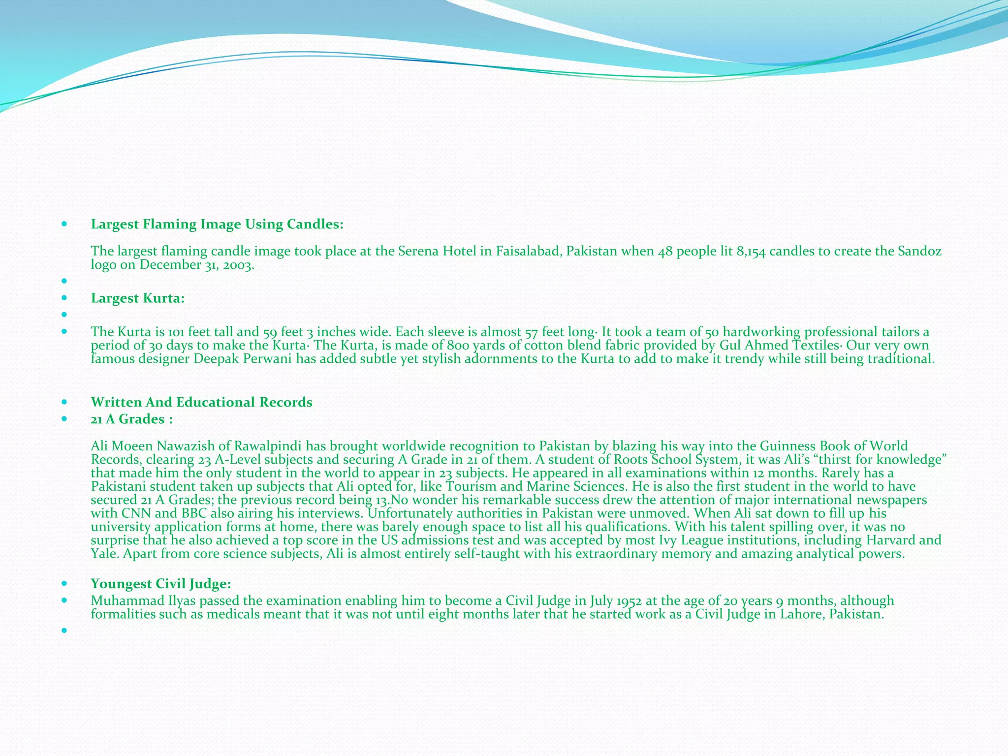 PAKISTAN IN GUINNESS BOOK OF WORLD RECORD | PPTX