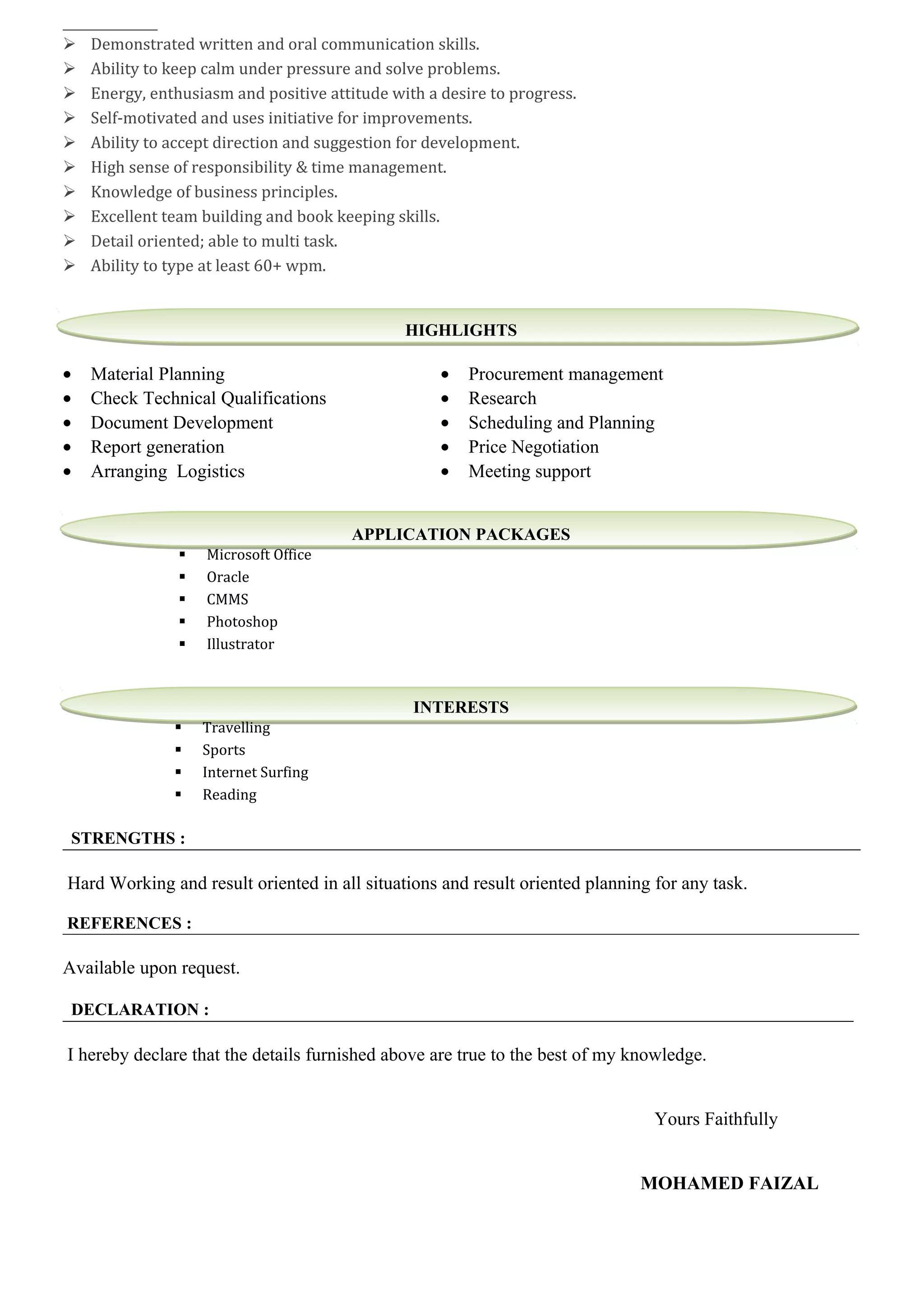 Faizal c v (en) | PDF