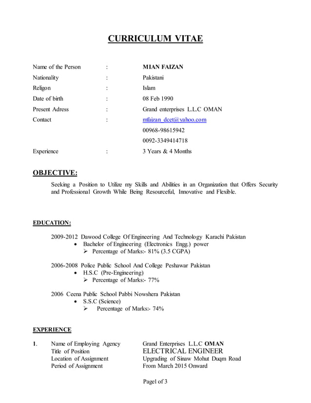 Faizan cv (1) | PDF