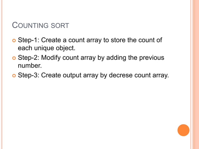 Counting Sort | PPTX | Computing | Technology & Computing