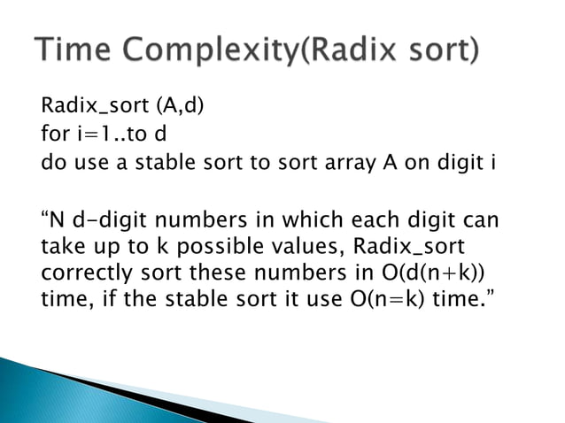 Radix Sort | PPTX | Computing | Technology & Computing