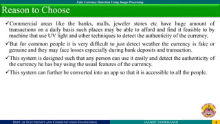 Fake Currency detction Using Image Processing | PPTX