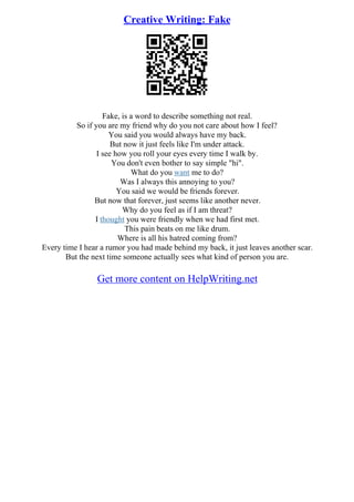 Fake Essay Writer | PDF